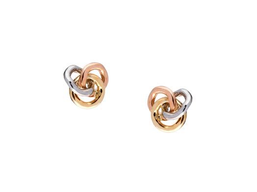 pendientes oro 18k aros enlazados oro tricolor de segunda mão na Cash ...